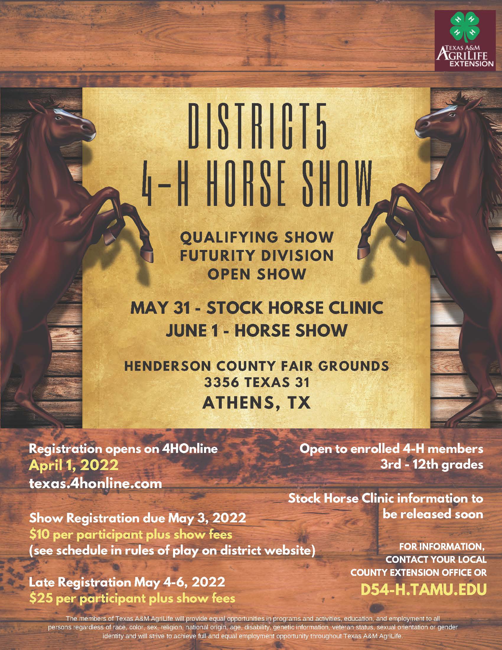 District 5 4 H Horse Show District 5 4 H Youth Development
